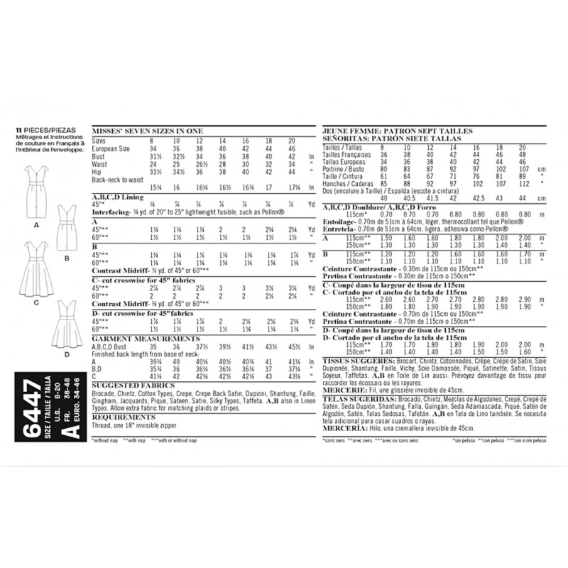 Patron Robe cintrée femme - New Look 6447 - Ma Petite Mercerie