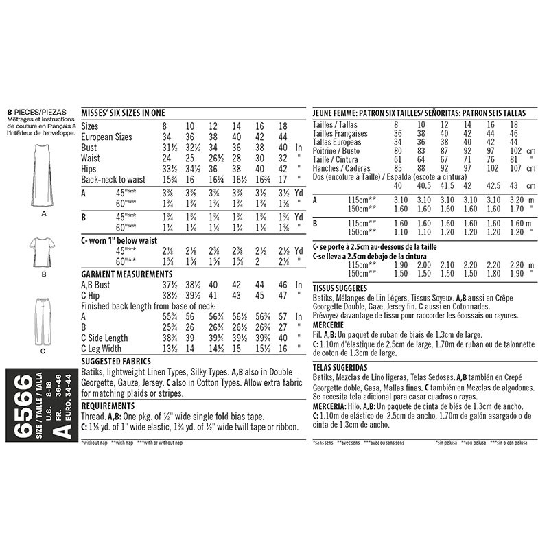 Patron Ensemble femme - New Look 6566 - Ma Petite Mercerie