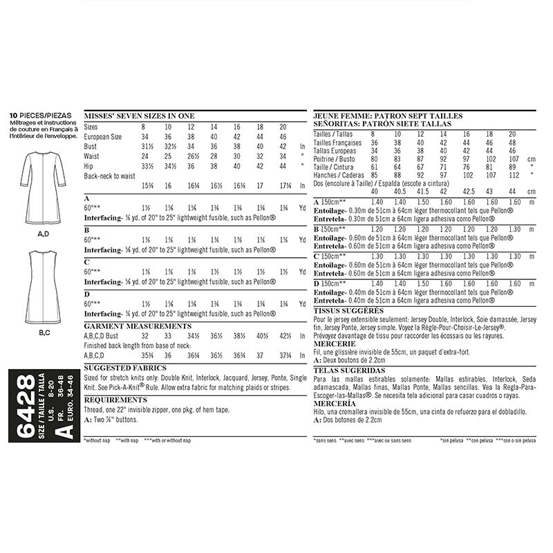 Patron Robe Droite Femme - New Look 6428 - Ma Petite Mercerie