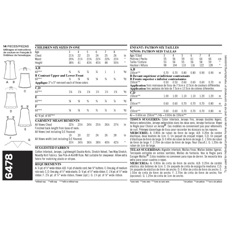 Patron Robe Dos Nu Enfant - New Look 6478