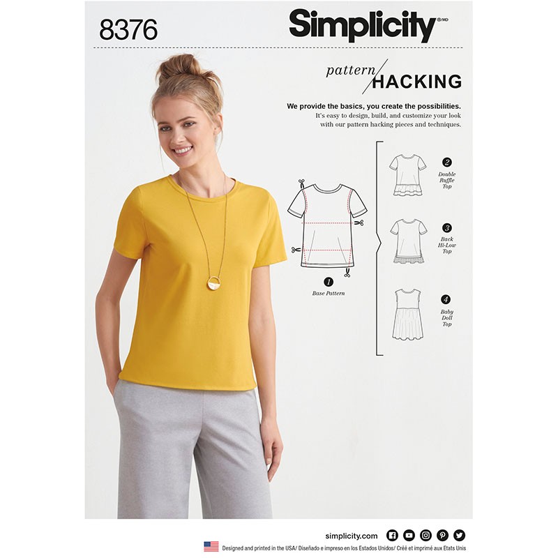 Patron Tee-shirt Femme - Simplicity n°8376