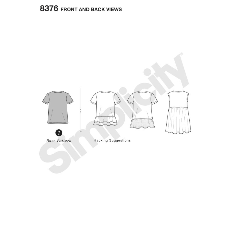 Patron Tee-shirt Femme - Simplicity n°8376