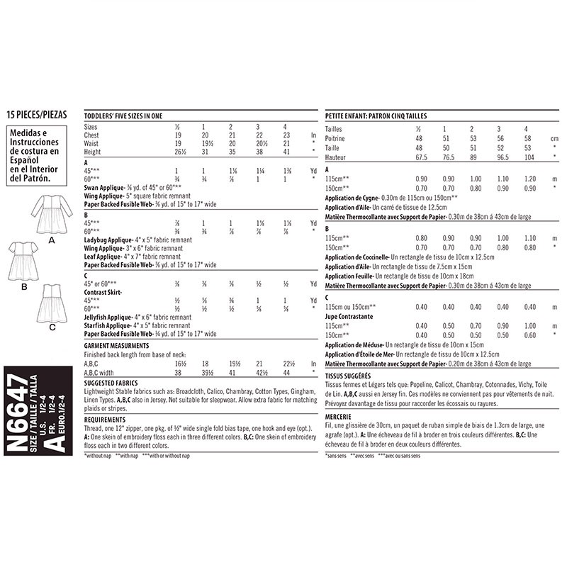 Patron Robe Enfant - New Look 6647 - Ma Petite Mercerie