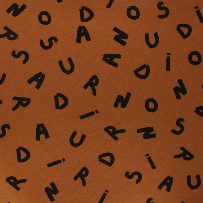 Tissu sweat Poppy Letters A - roux - Ma Petite Mercerie