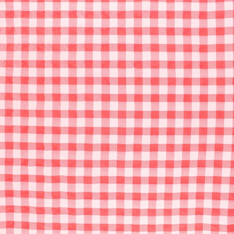 Tissu viscose seersucker vichy - rouge - Ma Petite Mercerie