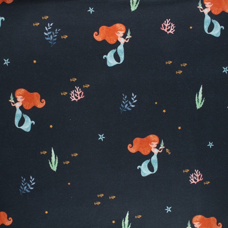 Tissu jersey Poppy Mermaid - bleu nuit - MPM