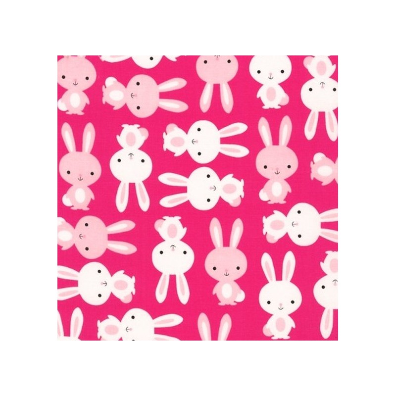 Urban zoology lapin fabric - pink x10cm - Ma Petite Mercerie