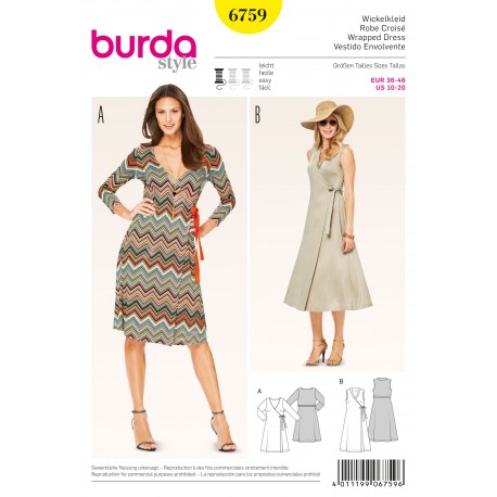 Patron Burda : Patron Robe Burda n°6759 patron de couture - Ma Petite ...