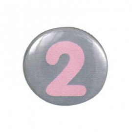 Pin-on button badge number 2 - grey - Ma Petite Mercerie