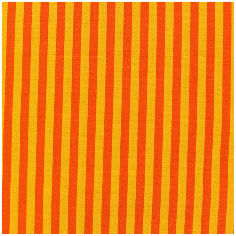 Tissus pas cher : 100 % coton Tissu Spring Rayures orange/jaune
