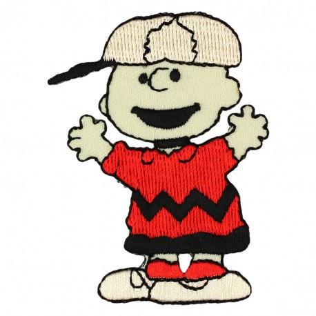 Peanuts "Charlie Brown, Snoopy's owner" iron-on applique - red - Ma ...