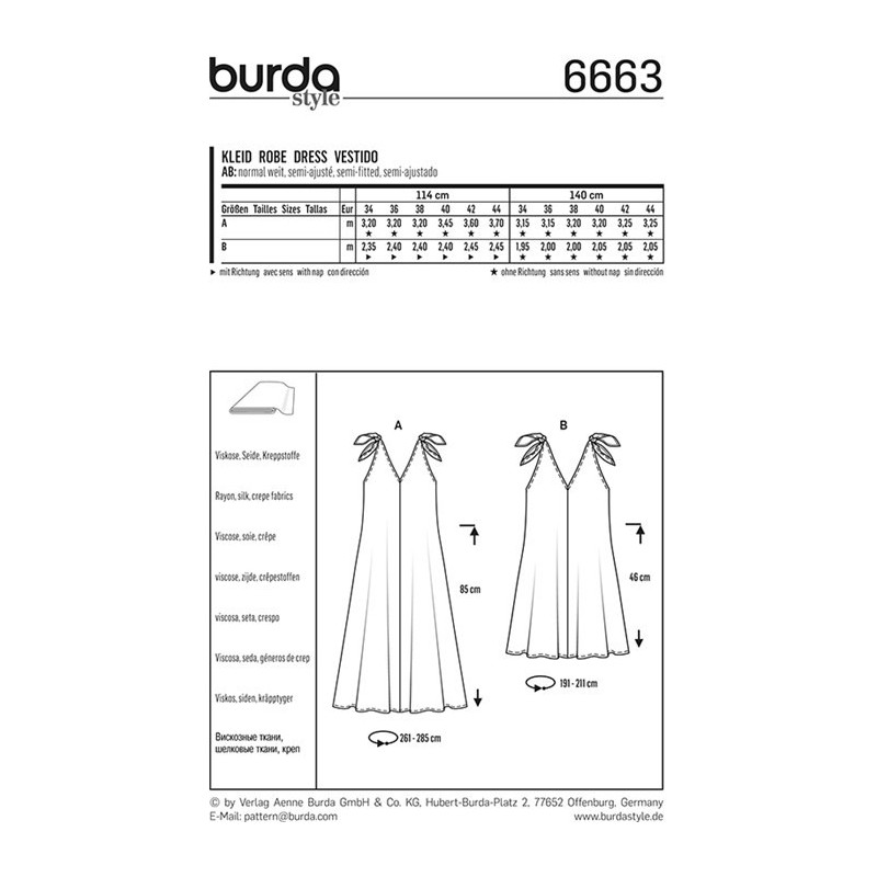 Patron Burda : Robe Burda n°6663 patron de couture - Ma Petite Mercerie