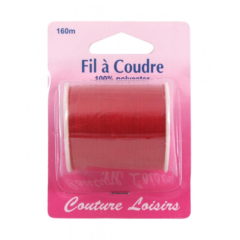 Bobine fil polyester 160m Rouge