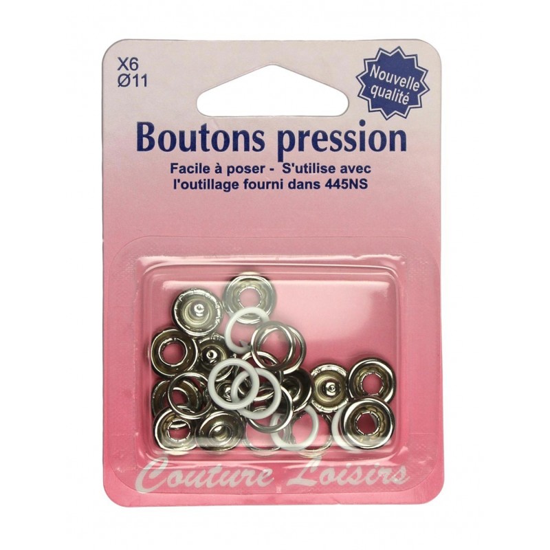 Boutons pressions 11 mm col. Blanc - Couture loisirs