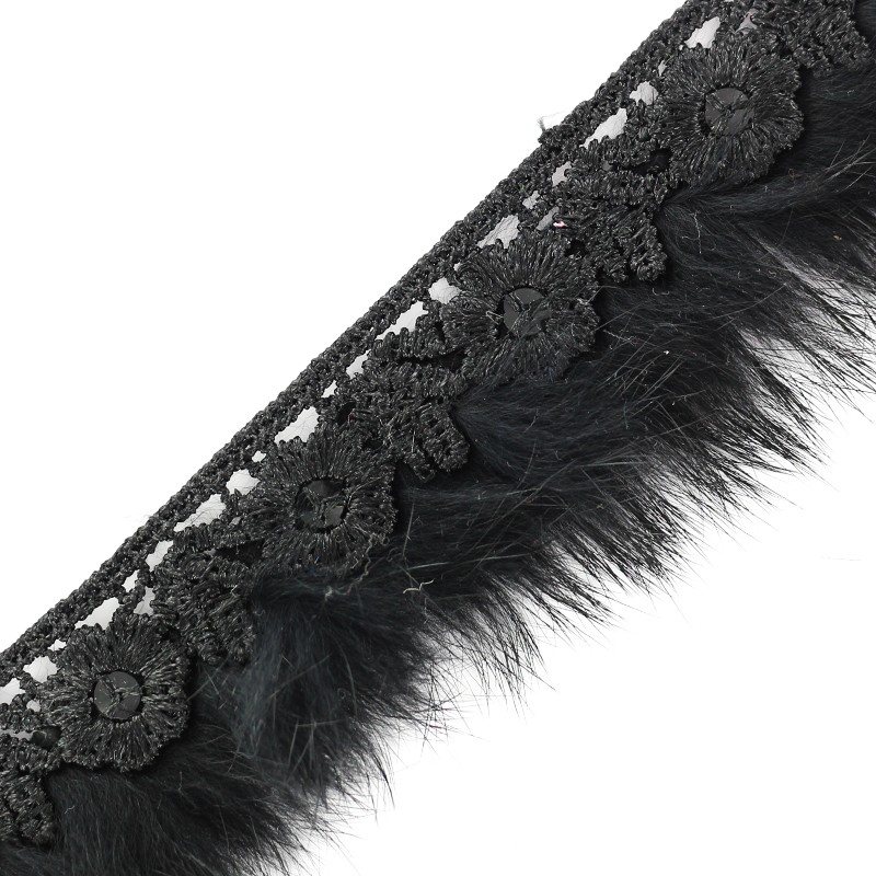 Fur Lace ribbon by the meter - red